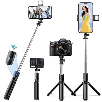 【中古】自撮り棒 【2023業界新登場・軽量】 Bluetooth セルカ棒 三脚 リモコン付き スマホスタンド Gopro デジカメ兼用 じどり棒 5段階伸縮 360°回転 無線 折りたたみ コンパクト 持ち運び便利 iPhone And...