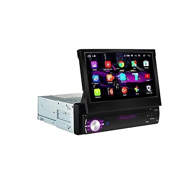 【中古】【未使用】車のステレオラジオ 1 DinAndroid10カーラジオ1dinGPSWIFI8コア4Gステレオ7インチリトラクタブルスクリーンBluetoothビデオマルチメディアオートラジオ オーディオ一体型ナビ (色 : Quad...