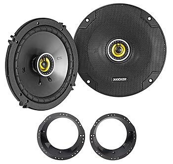【中古】ペア Kicker 46CSC654 CSC65 6.5インチ 6-1/2インチ 600ワット 4オーム カーオーディオスピーカーバンドル METRA 82-9601 6.5インチから6.7インチのアダプタープレート付き 1998-...