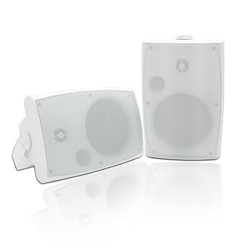 【中古】Herdio 400W 6.5インチ 屋外スピーカー 有線 防水 パッシブ 2ウェイ 壁取り付けスピーカー パワフルな低音 パティオ ホーム 屋内 プールサイド デッキ 裏庭用 (ペア、ホワイト)【メーカー名】【メーカー型番】【ブラ...