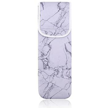 【中古】【未使用】耐熱ネオプレン カーリングアイロンホルダーバッグ フラットアイアンケースポーチ トラベルオーガナイザー カーリングアイロン ヘアストレートナー ストレージ ヘアスタイリングツール 15 x 5インチ ホワイトマーブルパター...