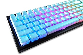 【中古】Glacier つや消しキーキャップ PBT ダブルショット OEMプロファイル Shine Through Legends メカニカルキーボード用 60%/65%/75%/80%/96%/100%に対応 (ブルー)【メーカー名】【...