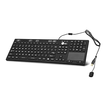 【中古】SIIG USB Aキーボード 有線 シリコン ウォッシャブル タッチパッド付き 110キー配列 産業&医療グレード 防塵 IP68準拠 5段階輝度 静音 静音 Windows Mac (JK-US0W11-S1)【メーカー名】【メ...