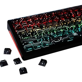 【中古】YMDK PCB 電子ビジョン テーマ 135キー PBT+PC キーキャップ サイドライト シャインスルーダイ サブカスタム キーキャップ ダブルショット チェリープロファイル 60 75 100% MX メカニカルキーボード用【...