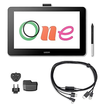 【中古】Wacom One クリエイティブディスプレイタブレット ソフトウェア付き 13.3インチ フルHD 1920 x 1080 ディスプレイ 正確なペン - ホームオフィスとEラーニング用 Windows、Android、Mac対応【...