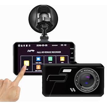 【中古】フロントとリアのデュアルダッシュカム、4インチタッチスクリーン付き車用ドライブレコーダー、1080PフルHD解像度と170°広角カメラ、自動ループ録画、取り付け簡単、車、タクシー用【メーカー名】【メーカー型番】【ブランド名】ERIC...