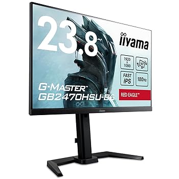 【中古】G-MASTER ゲーミングモニター ディスプレイ 23.8インチ 180Hz 0.2ms IPS方式 フルHD 高さ調整 縦回転 HDMI DisplayPort USBハブ 全ケーブル付 3年保証 国内サポート iiyama G...
