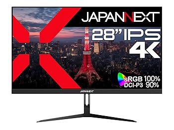 【中古】JAPANNEXT 28インチ モニター 4K UHD 3840x2160解像度 IPS ディスプレイ (HDMI/DisplayPort/スピーカー内蔵/VESA対応/ブルーライトカット) JN-IPS28U【メーカー名】【メーカ...
