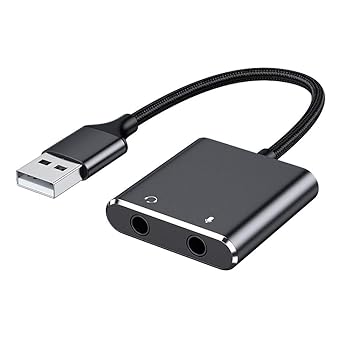【中古】【未使用】USB 3.5mm オーディオ 変換アダプタ 外付け サウンドカード USBオーディオジャックアダプター USB 3.5mm ミニ ジャック ヘッドホン・マイク端子 USB to 3.5mm オーディオ変換アダプタ Win...