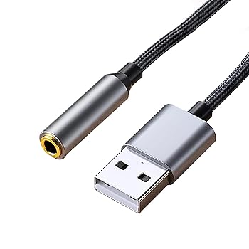 【中古】USB to 3.5mm オーディオ 変換アダプタ 外付サウンドカード USB ポート 4極（TRRS）3.5mm ミニ ジャック ヘッドホン・マイク端子 Windows、Mac OS/X、Linux、PS4、Windows Sur...