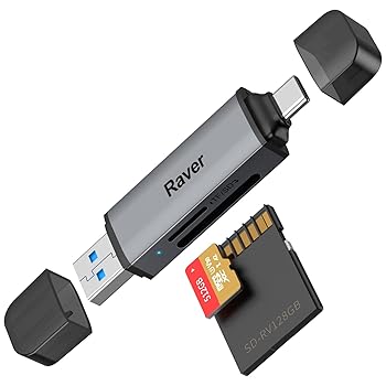 【中古】Raver カードリーダー USB 3.2 DDR200モード 最高190MB/s超高速転送 Type-C OTG対応 2-in-1 SDXC microSDXC カードリーダー Type-C スマホ タブレット/iPhone15 ...
