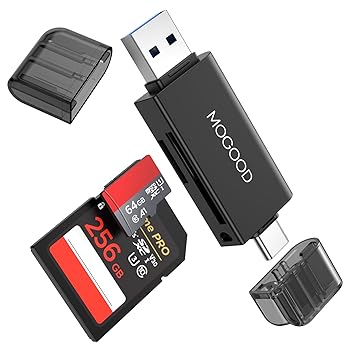 【中古】【未使用】MOGOOD SDカードリーダー USB 3.0メモリカードリーダー Micro SDアダプターダブルコネクタ Type A/Type C 共通 SDXC、SDHC、SD、MMC、RS-MMC、Micro SDXC、Mic...