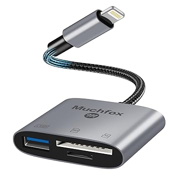 【中古】【2025 MFi正規認?品】iPhone SDカードリーダー 3in1 USB/SD/TF変換アダプタ 設定不要 USB3.0高速双方向データ転送 メモリーカードリーダー 説明書付き 写真/ビデオ/Word/Excel iPhon...