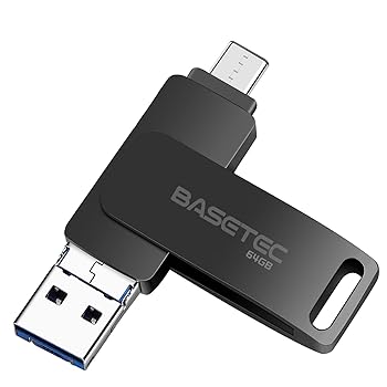 【中古】【未使用】BASETEC USBメモリ スマホ用 3in1 フラッシュドライブ Lightnin/Type-C/USB3.0 PC パソコン 高速データ転送 iphoneデータ移行 iOS/Android/Mac対応 (ブラック, ...