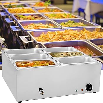 【中古】電気フードウォーマー、1500W電気フードウォーマーステンレススチールビュッフェスチームテーブル、温度制御と蓋付き、パーティー、ケータリング、レストラン用【メーカー名】【メーカー型番】【ブランド名】Generic ホットプレート, ...