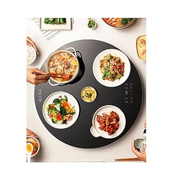 【中古】【未使用】プレートウォーマー 電気フードウォーマープレート ビュッフェサーバー フードウォーミング 回転トレイ ラウンド型多機能ホットプレート 電気ウォーミングトレイ 料理ウォーミング キッチン オフィス ビュッフェ パーティー用ホ...