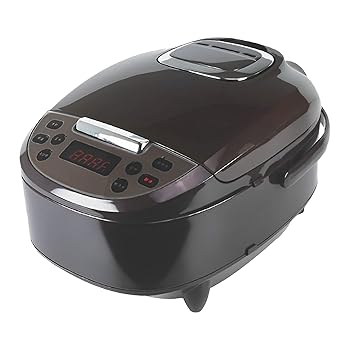 【中古】多機能炊飯器 5合炊き 炊飯ジャー 厚釜 マイコン式 ブラウン 5種類メニュー(白米/早炊き/無洗米/玄米/おかゆ) 蒸し料理 予約機能 12時間保温 着脱式 丸洗い可能 一人暮らし 調理鍋 炊飯器 炊飯ジャー スチーム皿付属【メー...