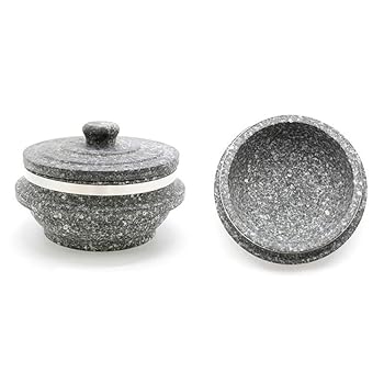 【中古】Jangsoo Gopdol 天然ジブレットポット ドルソットポット ストーン蓋付き 栄養ご飯蒸し器用(L 7 x 3.5インチ)【メーカー名】【メーカー型番】【ブランド名】Jangsoo 炊飯器, キッチン家電, Autumn_R...