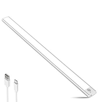 【中古】【未使用】和宅良品 センサーライト 充電式 【40cmx1本】 キャビネットライト 0.9cm超薄型 3000mAh led人感センサー マグネット吸着 3色調節 無段階調光 簡単取付 配線不要 Type-C充電 クローゼット 階段...