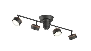 【中古】大光電機 DAIKO LEDシャンデリア（ランプ付）LEDユニットフラット形（径90mm） 4.5W（GX53）×4灯 ・広角形 電球色 2700K 〜4.5畳 明るさ白熱灯60W×4灯相当 リモコン付 簡単取付式 ブラック DXL...