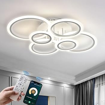 【中古】LED シーリングライト 8~20畳 おしゃれ 北欧 円形照明器具 天井照明 間接照明 APP遠隔制御/リモコン 無段階調光調色 常夜灯 高輝度 昼白色 昼光色 電球色 インテリア ライト リビング 和室 洋室 寝室 台所 洗面所 ...