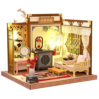 【中古】moin moin ドールハウス ミニチュア 手作りキット セット 【 英語説明書 】 中国 中華 チャイナ 豪華 インテリア 楽器 | LEDライト + アクリルケース 2206dh329【メーカー名】【メーカー型番】【ブランド名...