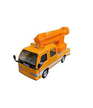 【中古】いすゞトラック エルフ（高所作業車）【プルバック式ミニカー・働く車シリーズ】いすず ISUZU いすゞ (オレンジ)高所作業車【メーカー名】【メーカー型番】【ブランド名】ノーブランド品 ミニカー・ダイキャストカー, おもちゃ_2co...
