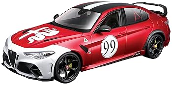 【中古】BURAGO 1/18 アルファ ロメオ ジュリア GTAm No 99 MTレッド/ホワイト 完成品【メーカー名】【メーカー型番】【ブランド名】京商(Kyosho) ミニカー・ダイキャストカー, おもちゃ_2column, Toy...