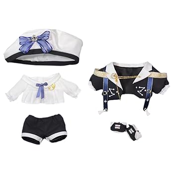 【中古】【未使用】niannyyhouse　20cm ぬいぐるみ 服　帽子　ワイシャツ　上着　ズボン　靴　セーラー服　綿人形　アクセサリー　着せ替え【メーカー名】【メーカー型番】【ブランド名】niannyyhouse ぬいぐるみ用ウェア, ...