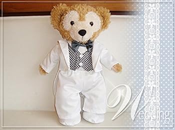 【中古】【未使用】ダッフィー&シェリーメイウェディングスーツ(白)コスチューム14f【メーカー名】【メーカー型番】【ブランド名】ハッピーライフスタイル(Happy Life Style) ぬいぐるみ用ウェア, ぬいぐるみ, ダッフィー, 2...