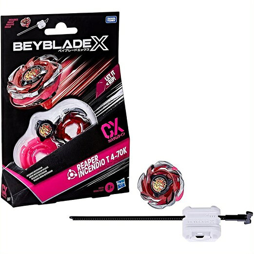 ベイブレード X リーパー・インセンディオ T 4-70K CX スターターパック 『リーパー・インセンディオ T 4-70K CX 右回転 バランスタイプ （バランスタイプブレード付き）』：タカラトミーがデザインした 『ベイブレードX』ラ...
