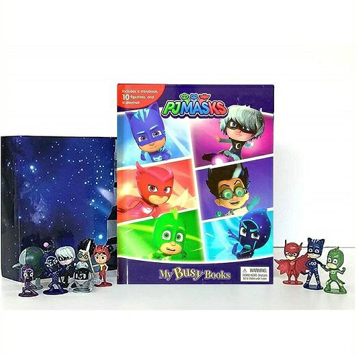 パジャマスク PJ masks My Busy Book 本とおもちゃがすべて1つになったこのMy Busy Booksアクティビティキットには、 鮮やかに描かれた本、きちんと作られたフィギュア、巨大な耐久性のあるプレイマットが 付属してい...