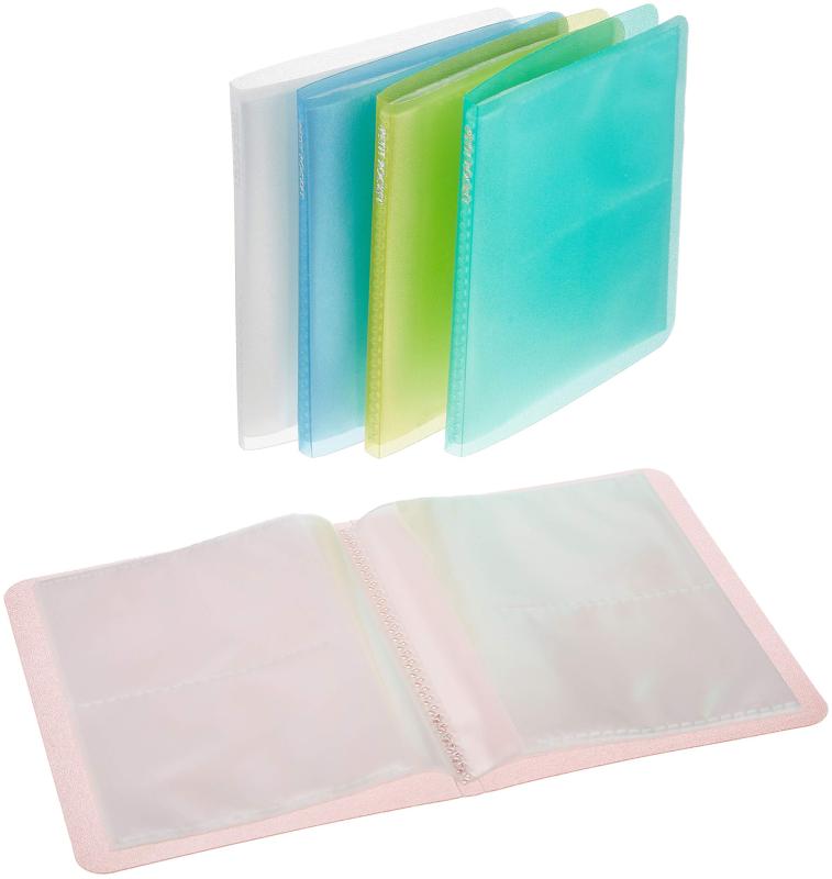 ハピラ プチポケット(名刺)/36ポケット/色込12冊セット SF2000.6×10.8×13.6cm12冊セットクリアー4冊、ブルー、グリーン、ピンク、イエロー各2冊入り