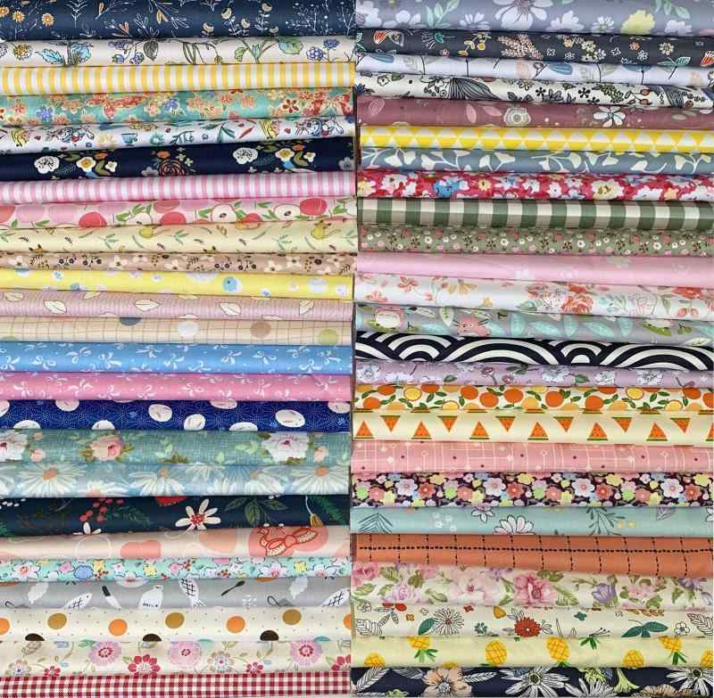 GUQI 50枚 綿 生地 はぎれセット 花柄 DIY手作り カットクロス パッチワーク 布 (25cm x 25cm)素材：100％綿 プリント生地　ランダム50枚セット（画像は一例）オシャレな花柄と艶やかな色合いで、ミシン、はさみも使用...