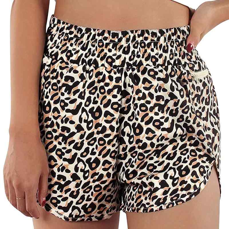 [Banane D'or] レディース ショートパンツ 大きいサイズ ヒョウ柄 豹柄 レオパード カモフラ カモ 迷彩Leopard（ヒョウ柄）とグリーンカモフラージュ（迷彩柄）の2色展開。1枚でオシャレに決まるデザイン。脚長・美脚効果で、...