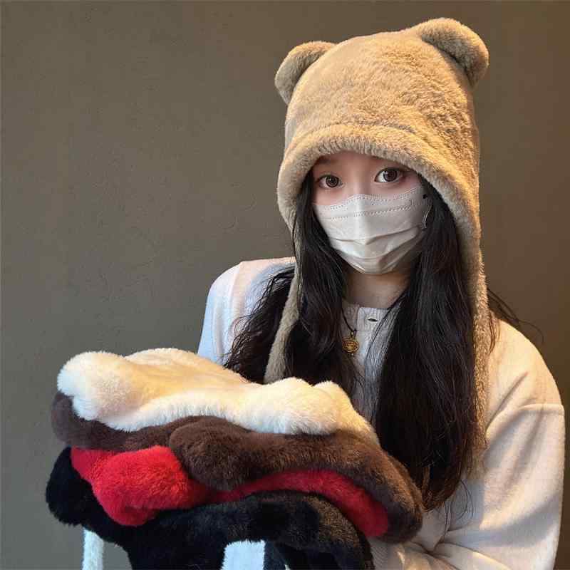 ・カテゴリ: もこもこ帽子・帽子の形状: ドーム型・つば: なし・カラー展開: オフホワイト、グレー、ブラック、レッド、コーヒー、カーキ・機能: 保温性・スタイル: 日韓風、キャラクター、かわいい