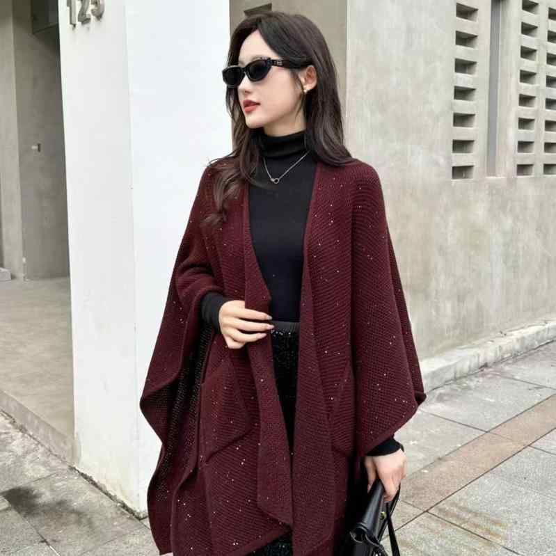 ・性別: 女性・素材: ウール・季節: 冬、春、秋・配合率: 31%〜50%・カラー展開: オフホワイト、深紅、ブラウン、ブラック、コーヒー・スタイル: 欧米ストリート・幅: 100cm・編み方: ニット・柄: ドット・機能: 保温・加工:...