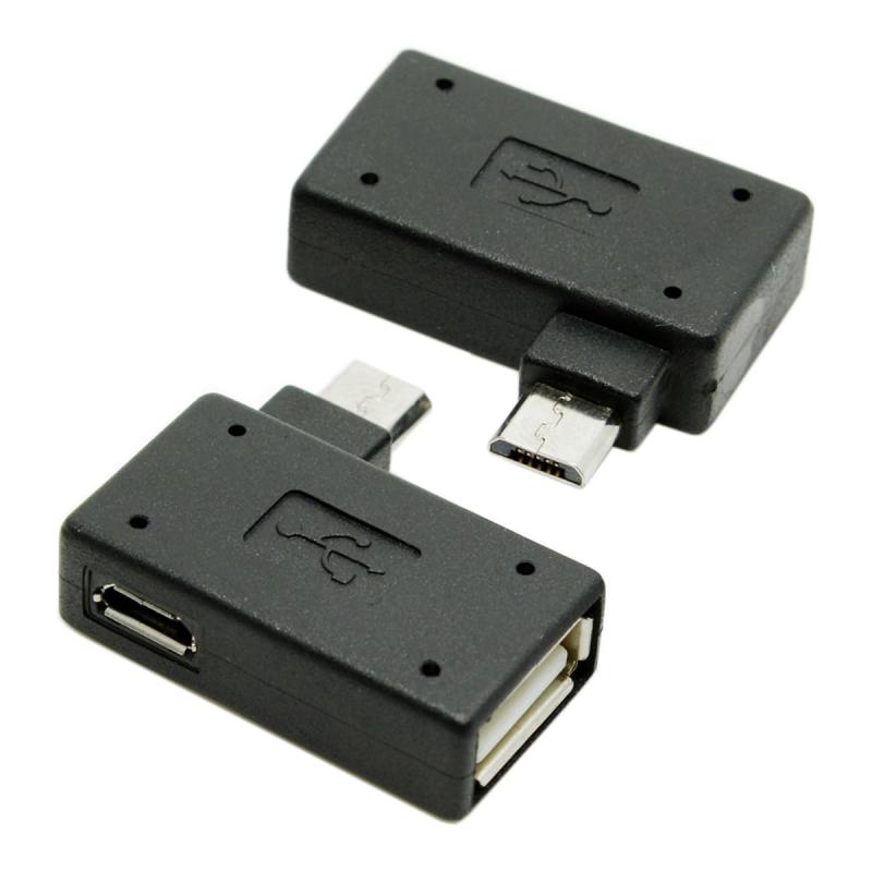 ablecc 2個90度左&amp;右角度付きMicro USB 2.0 OTGホストアダプタwith USB電源の携帯電話&amp;タブレットableccパッケージには、左角度と直角のアダプターが2個入っています。 ;;角度付きタイプなの...