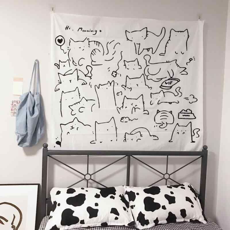 ・カテゴリ: タペストリー・素材: フリース・スタイル: シンプルモダン・柄: 子猫・形状: 長方形・サイズ展開: 70×100cm、130×150cm、150×200cm、150×300cm・洗濯方法: 手洗い、洗濯機洗い可