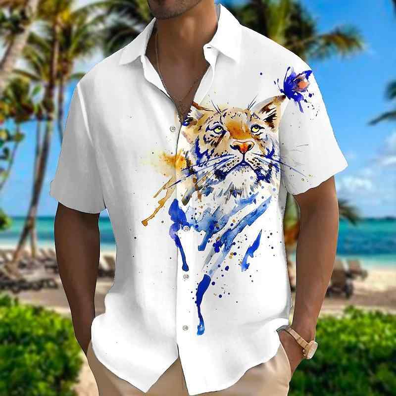 ・カテゴリ: Tシャツ・スタイル: トレンド・主な素材: ポリエステル90% (ストレッチ)・厚さ: 薄手・ネックライン: 襟付き・袖丈: 半袖・柄: タイガー柄プリント・シルエット: ストレート・デザイン: 前開きタイプ・加工: デジタル...