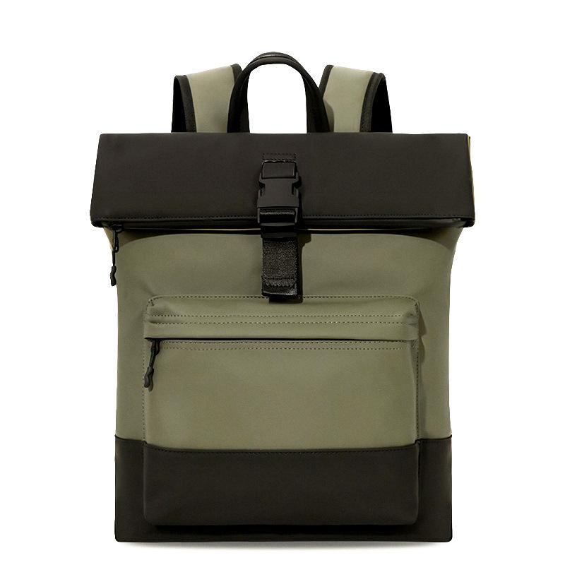 ・カラー展開: グリーン、ブラック・性別: ユニセックス・シーン: カジュアル、旅行・素材: PU・スタイル: アーバン、シンプル・容量: 20L以下・機能: 防水・PC収納: 35.56cm・柄: 無地・裏地素材: ポリエステル・デザイン...