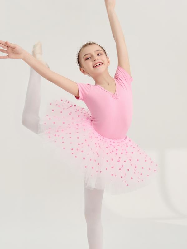 ・カテゴリ: キッズダンスウェア・性別: 女の子・ダンスタイプ: バレエ・デザイン要素: リボン・スタイル: 韓国風・主な素材: 綿95%・袖丈: 半袖、長袖・タイプ: 裏起毛あり、裏起毛なし・セット内容: トップス単品、トップス＋チュール...