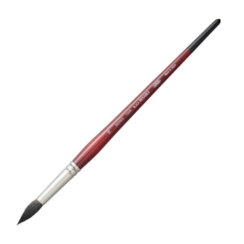 ホルベイン 水彩画筆 ブラックリセーブル 700R ラウンド 16号 204139穂先の形状 : ラウンド(丸)毛の種類 : リス毛 リセーブル毛号数 : No.16穂丈×巾 : 31.0×9.4mm