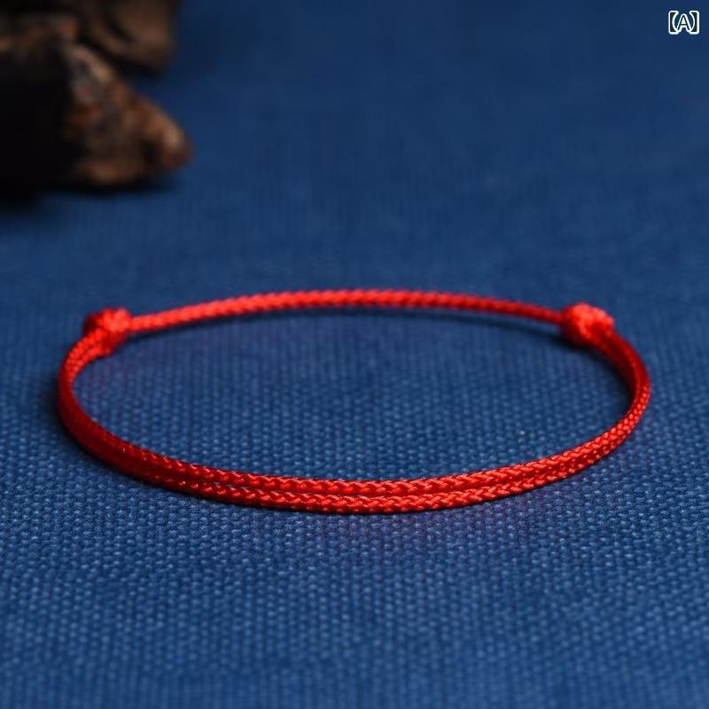 ・カテゴリ: DIY編み手首飾り・素材: 赤い糸・スタイル: エスニック風・トレンド要素: 国潮風・カラー展開: 平安手首飾り（太さ1.5mm）、平安手首飾り（太さ2mm）、平安手首飾り（太さ1mm）、平安足首飾り（太さ1.5mm）、平安足...