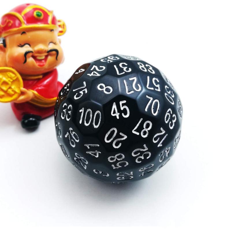 Bescon Polyhedral Dice 100 Sides Dice, D100 die, 100 Sided ube, D100 Game Dice, 100-Sided ube of Black olorBescon Polyhe...