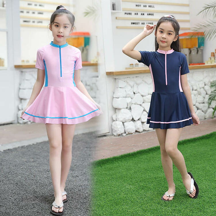 ●関連キーワード： 子供 水着 女の子 ワンピース キッズ こども 女児 ジュニア ガールズ 100 110 120 130 140 150cm ワンピース水着 ●カラー ピンク/ネイビー ●採寸 L(90-100cm)：着丈52cm、胸ま...