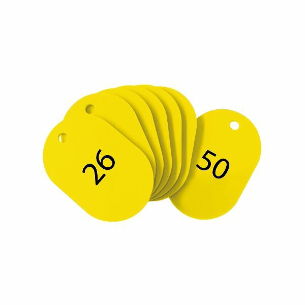 【商品説明】●お店やホテル・旅館等で何かと重宝する番号札です。●番号が26〜50入●本体：スチロール●穴径：φ4mm●W40XD60XH2.7mm