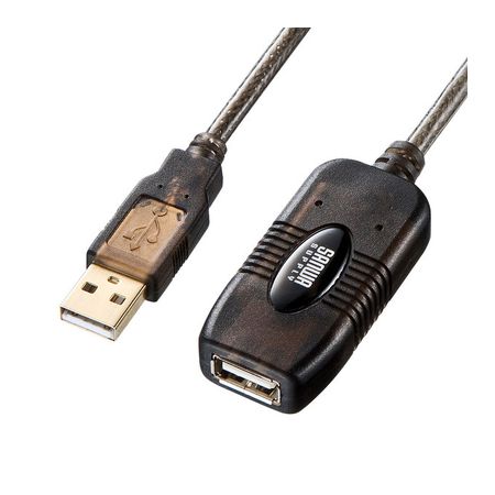 サンワサプライメーカーお問い合わせ：03-5763-0011【商品説明】●USBケーブルの規格(機器間最長ケーブル長5m)を超えて、30mまで延長できるハイパワーリピーターケーブルです。●減衰したUSB信号を復元する信号増幅補正回路を内蔵す...