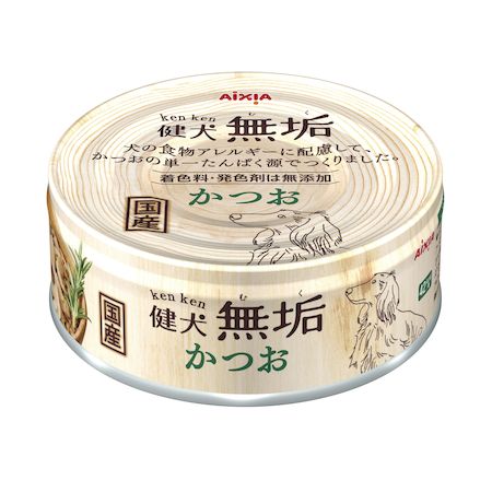 アイシアメーカーお問い合わせ：0120-712-122【商品説明】●犬の食物アレルギーに配慮して、かつおの単一たんぱく源でつくりました。●着色料・発色剤は無添加。●水煮タイプ。●原材料：カツオ●保証成分：たんぱく質13.3％以上、脂質0.2...