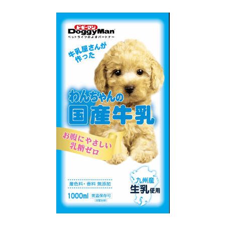 【商品説明】●原産国：日本●内容量：1000ml●賞味期限：360日●原材料：生乳、乳糖分解酵素、酸化防止剤（亜硫酸塩）、タウリン●エネルギー100g当たり（kcal）：60kcal●商品説明：生乳の風味が生きている愛犬用牛乳。乳糖ゼロでお...
